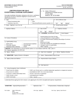 CERTIFICATION FOR SSI-E EXCEPTIONAL EXPENSE SUPPLEMENT, DDE-818 Doc ...