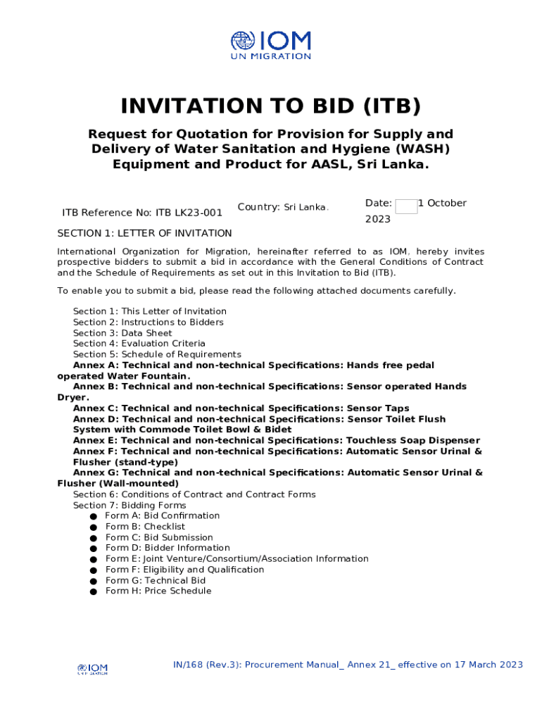 Tenders for the supply of goods and services :: IWMI Doc Template | pdfFiller