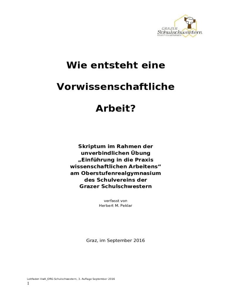 Vorwissenschaftliche Arbeit (VwA) mit Prsentation und ... Doc Template ...