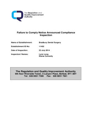 Fillable Online Failure to Comply Notice Announced Compliance Inspection Fax Email Print - pdfFiller