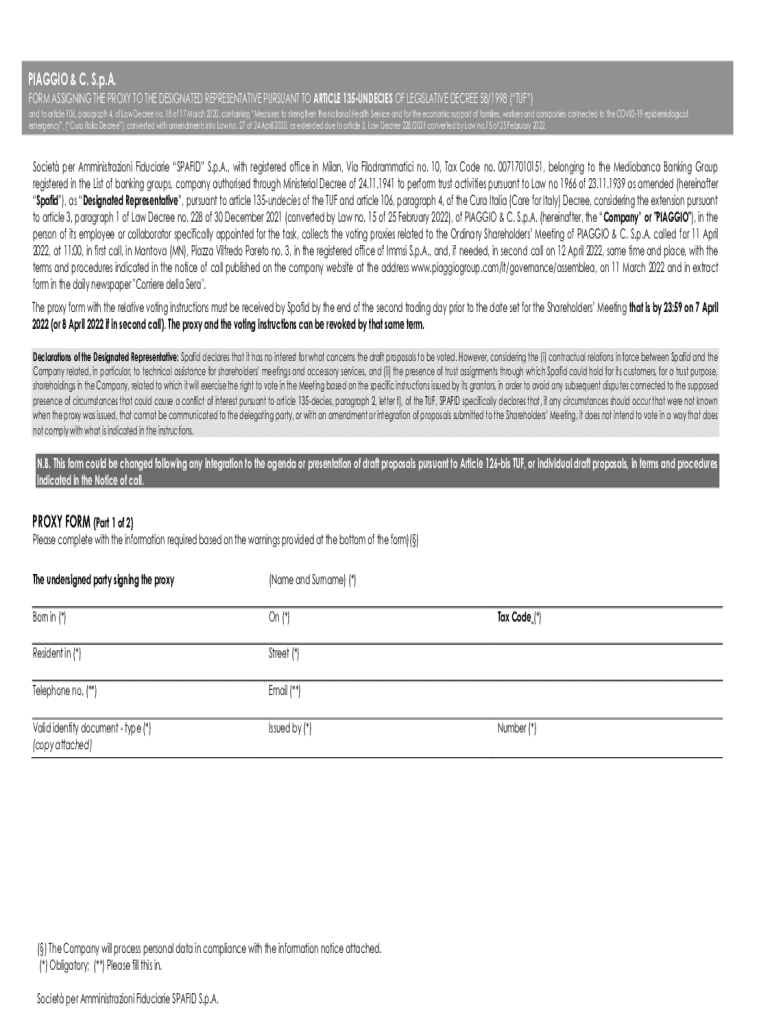 Fillable Online Piaggio Aerospace Fax Email Print - pdfFiller