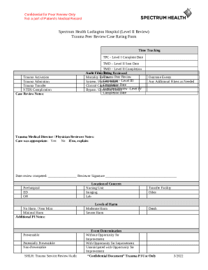 Trauma Flow Sheet Audit Tool Doc Template | pdfFiller