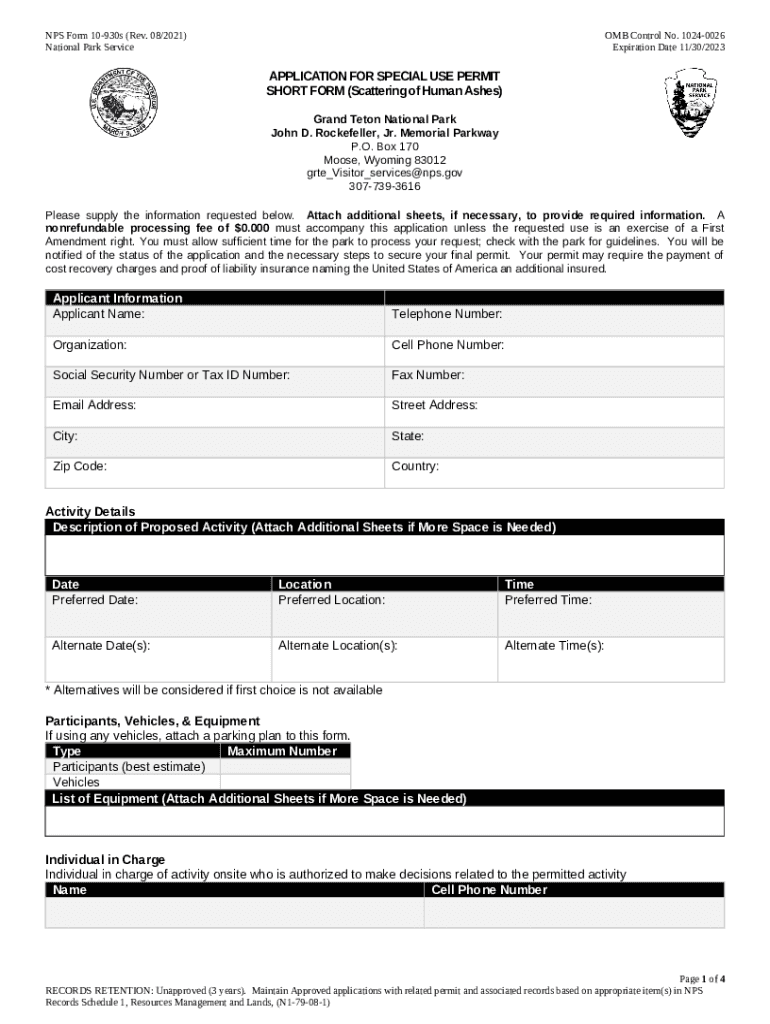 Permits & Reservations - Grand Teton National Park (U.S. ... Doc Template | pdfFiller