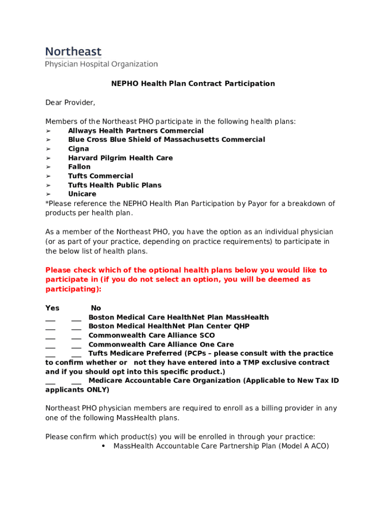 Blue Cross Blue Shield of Mass. and Northeast Health ... Doc Template ...