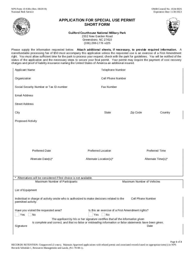 NPS 10-930 (Rev. 08/2021) National Park Service Doc Template | pdfFiller
