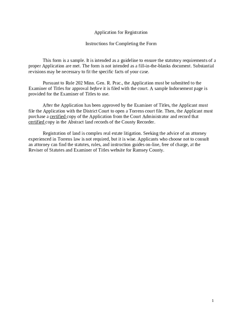 Instructions for Initial Registration Doc Template | pdfFiller