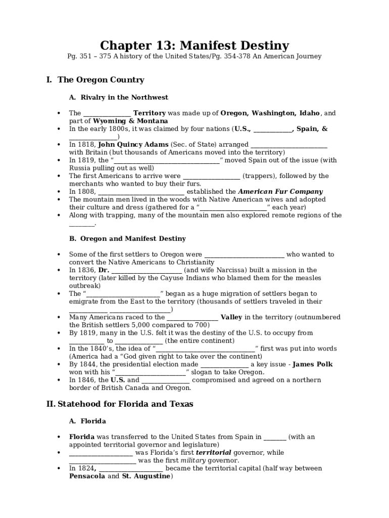 Manifest Destiny - Bridge Prep Academy Orange Campus Doc Template ...