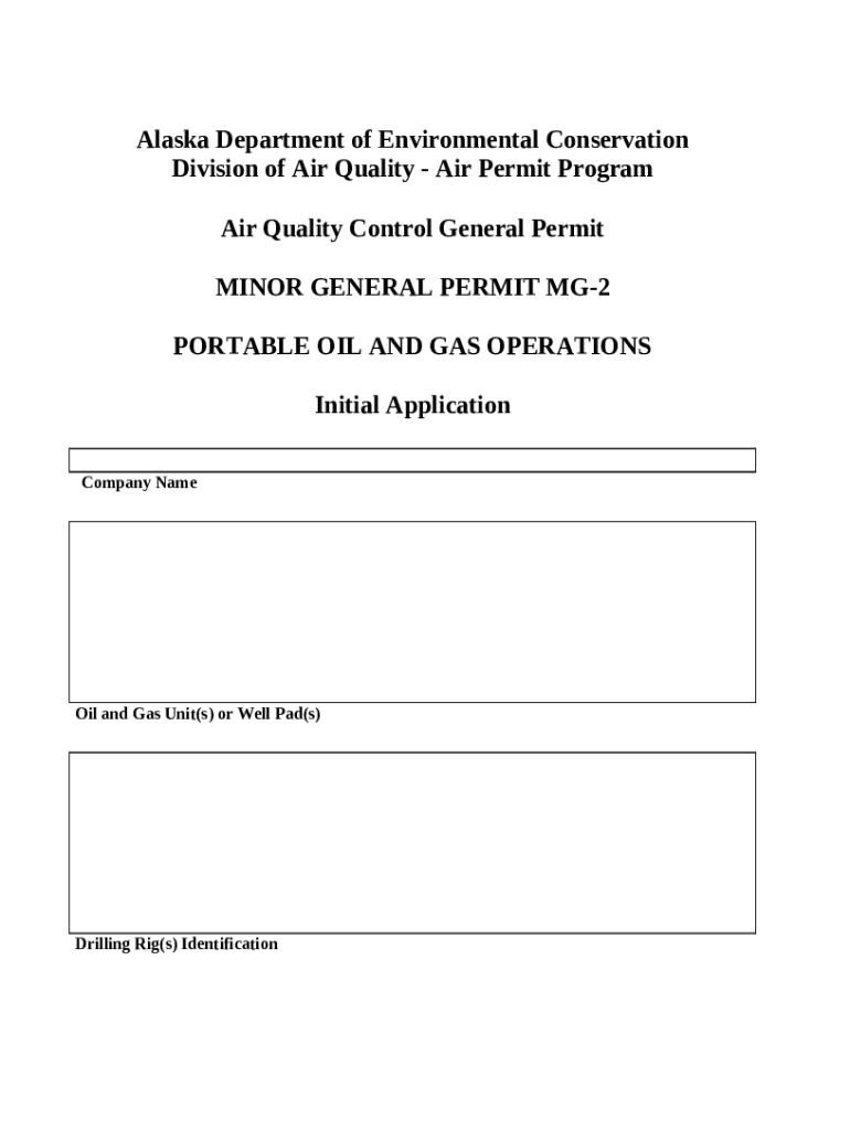 minor general permit mg-2 - dec alaska Doc Template | pdfFiller