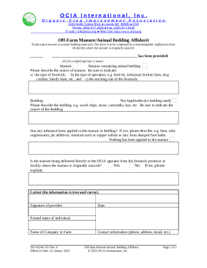 OCIA International Doc Template | pdfFiller