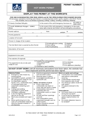 OSHA Hot Work PermitsPrevent Fires, Promote Worker ... Doc Template ...