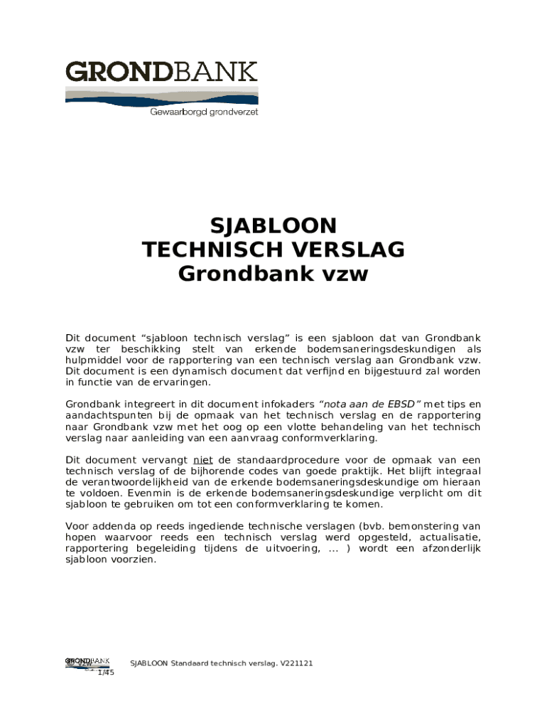 OPMAAK VAN EEN TECHNISCH VERSLAG Doc Template | pdfFiller