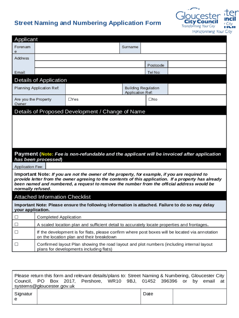 street naming and numbering application -9.doc Doc Template | pdfFiller