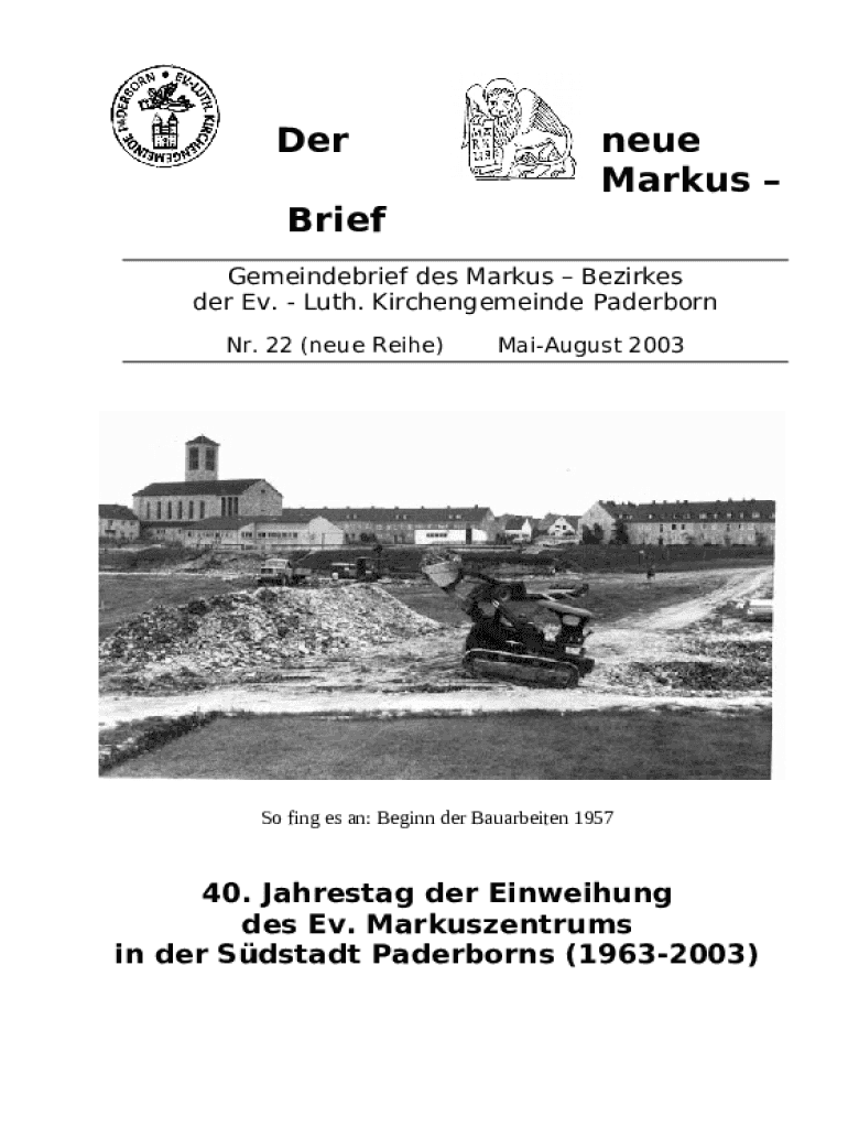 Der neue Markus Brief - PDF Kostenfreier Download Doc Template | pdfFiller