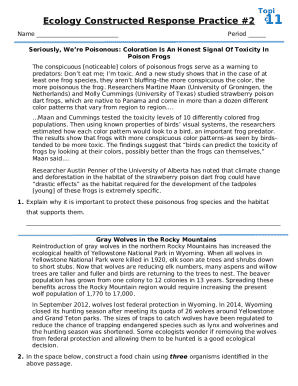 Biology Short Constructed Response Scoring Guide Sample Doc Template ...