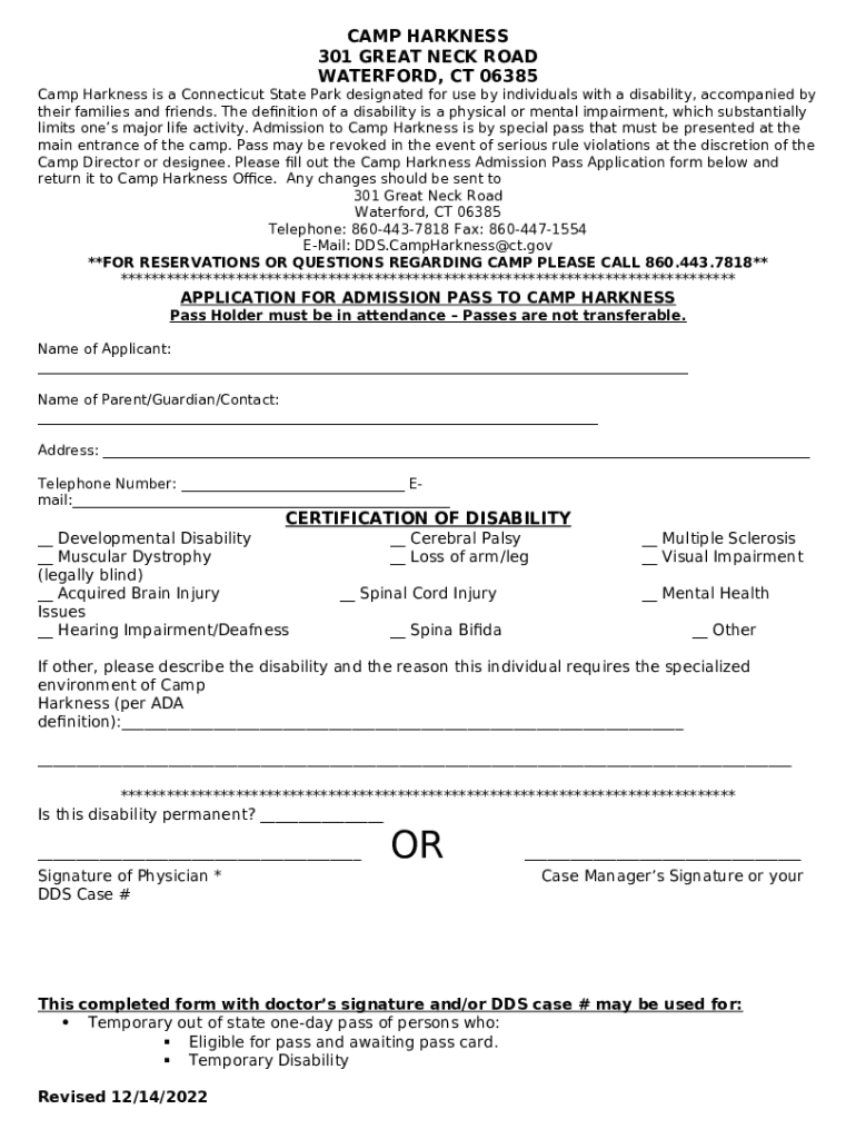 Camp Harkness Application - Fill Online, Printable, ... Doc Template ...