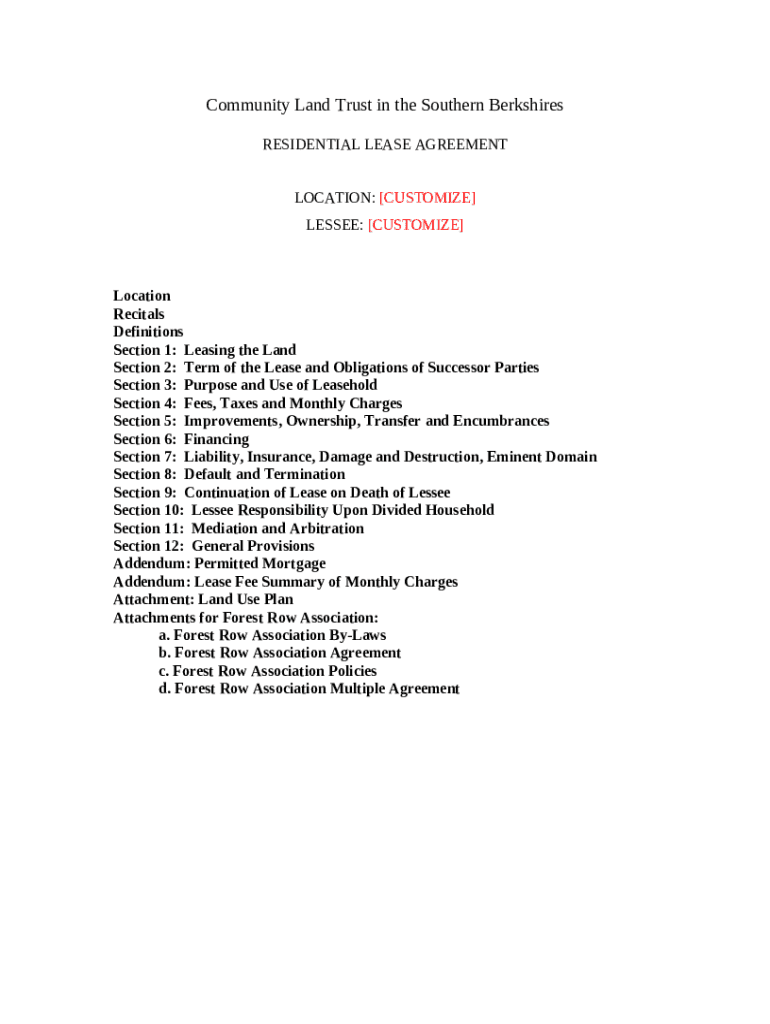 Ground Lease - HUD Doc Template | pdfFiller