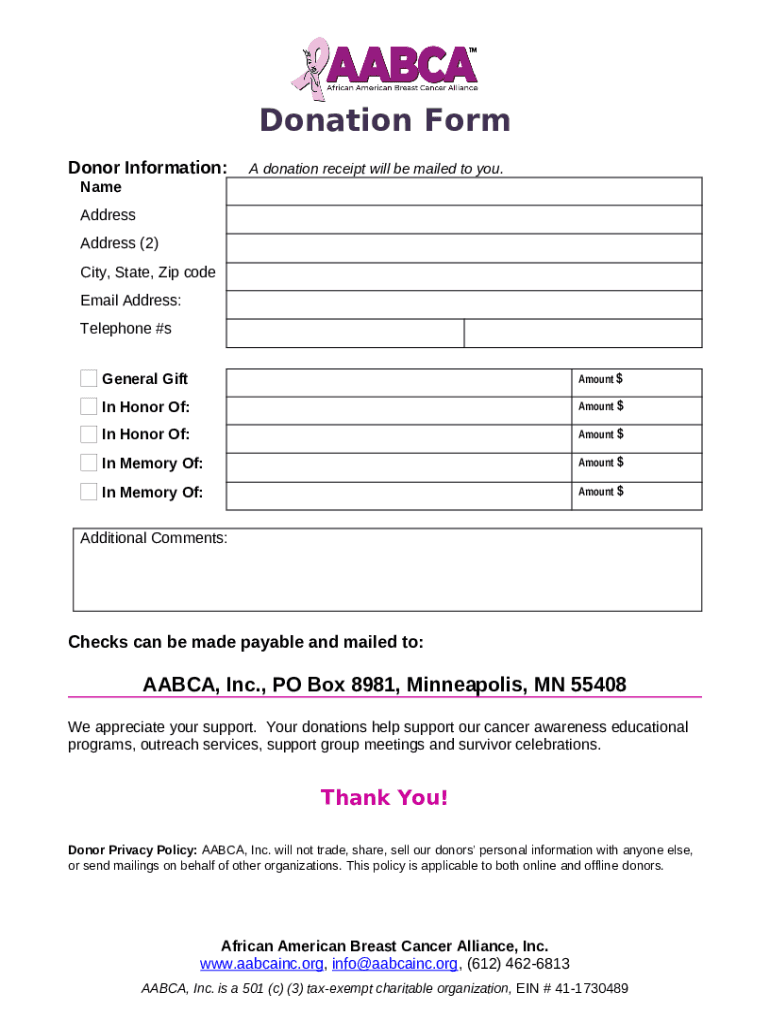 RECORD OF IN-KIND DONATION Doc Template | pdfFiller