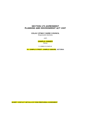 What Is A Section 173 Agreement is in Victoria Doc Template | pdfFiller