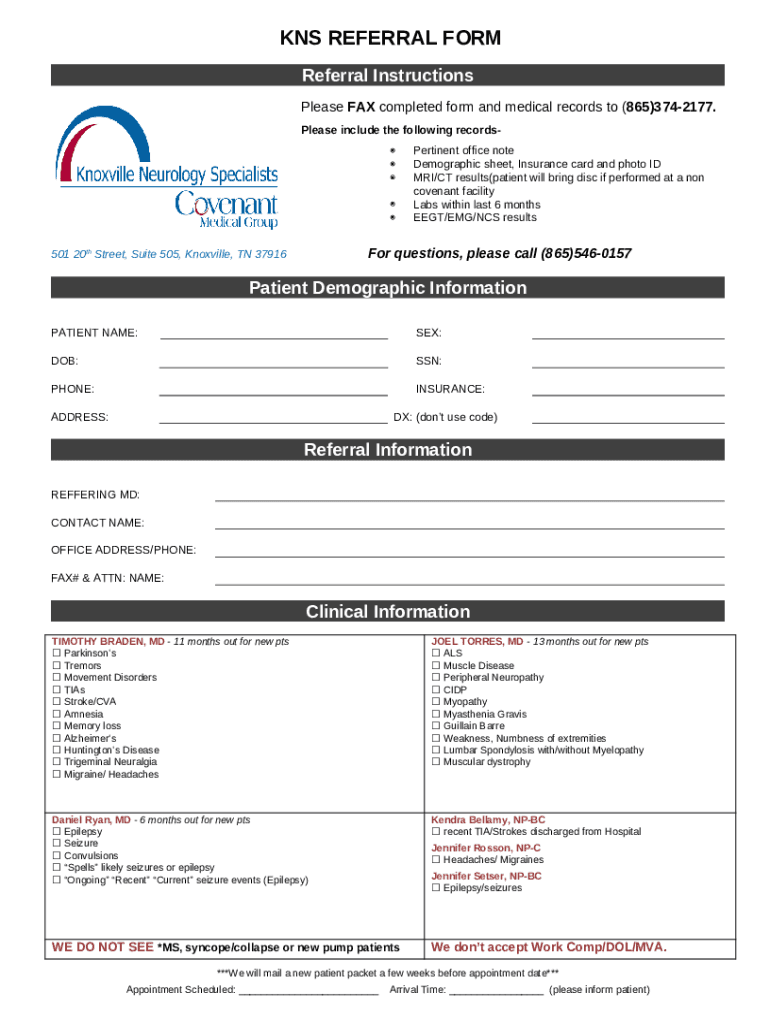 Employee referral . Erlanger Epilepsy Monitoring Unit Doc Template ...