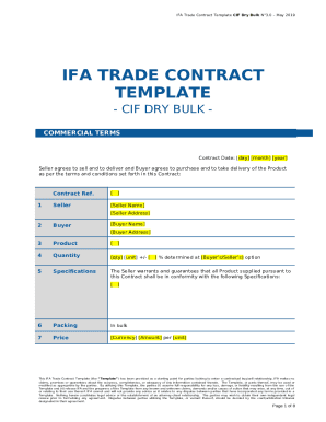 Agreement for sale of goods CIF basis Doc Template | pdfFiller
