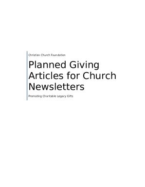 Planned Giving Articles for Church Newsletters Doc Template | pdfFiller