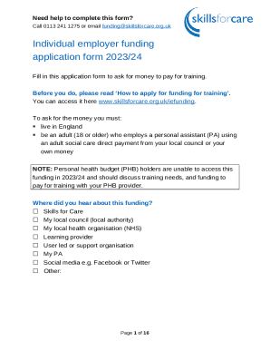 IE funding application 2023-24 Doc Template | pdfFiller