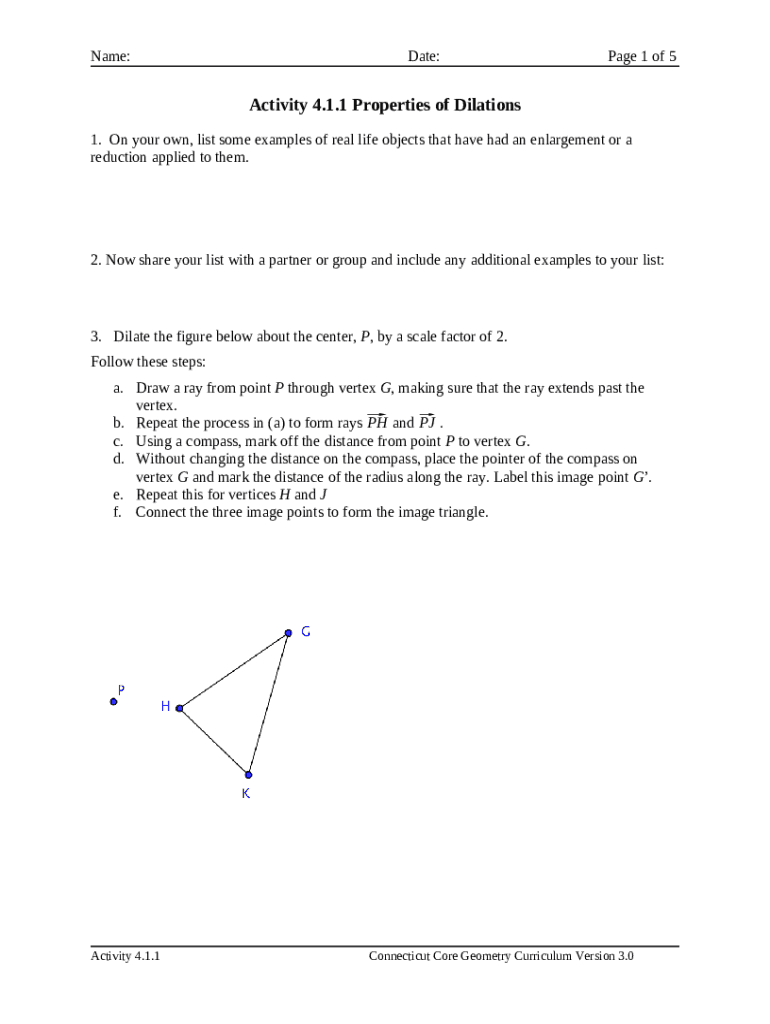 Describe a real world example of an enlargement and ... Doc Template ...