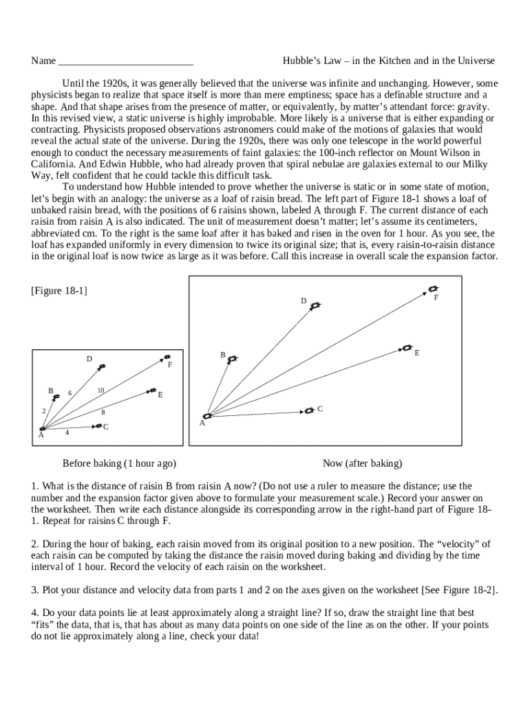 Hubble's Law - In the Kitehen and in the Universe By Doc Template ...