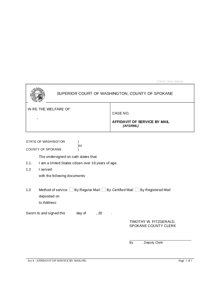 - Aff of Service - Dependency - ftp spokanecounty Doc Template | pdfFiller