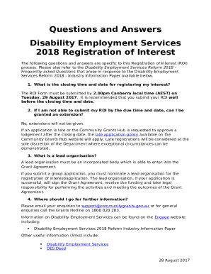 Questions and Answers Disability Employment Services ... Doc Template ...