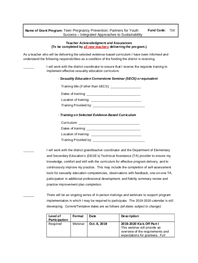 Teen Pregnancy Prevention: Partners for Youth Success ... Doc Template ...