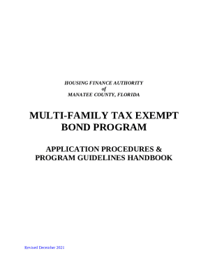 Multifamily Revenue Bonds Guidelines Doc Template | pdfFiller