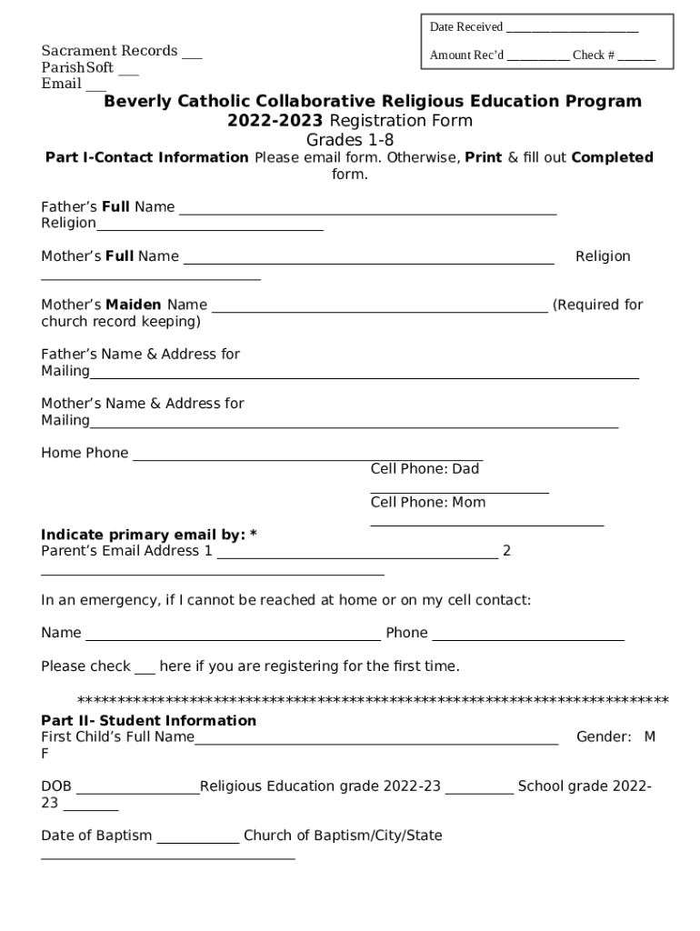 202021 Religious Education Registration (Grades ... Doc Template ...