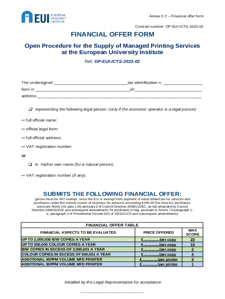 Managed Print Services Request for Proposal (RFP) Doc Template | pdfFiller