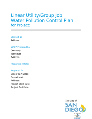 Group Job Water Pollution Control Plan ( ... Doc Template | pdfFiller
