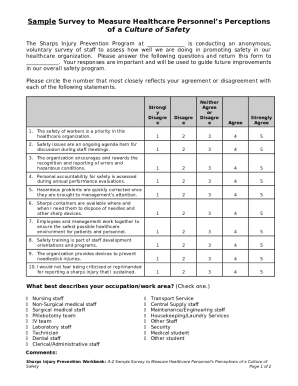 Sample Survey to Measure Healthcare Personnel's Perceptions Doc ...