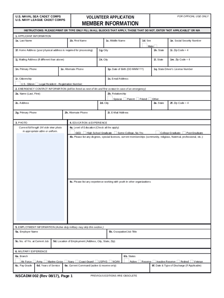 Cadet-Application-nscadm001-.pdf Doc Template | pdfFiller