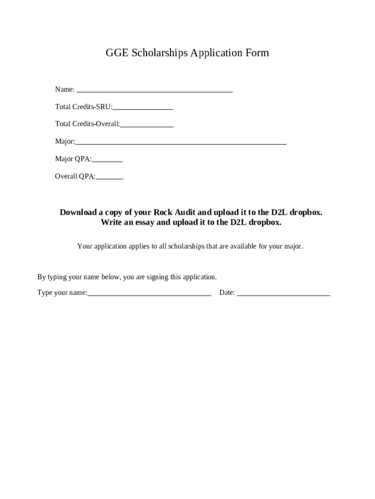 History Department scholarship application Doc Template | pdfFiller