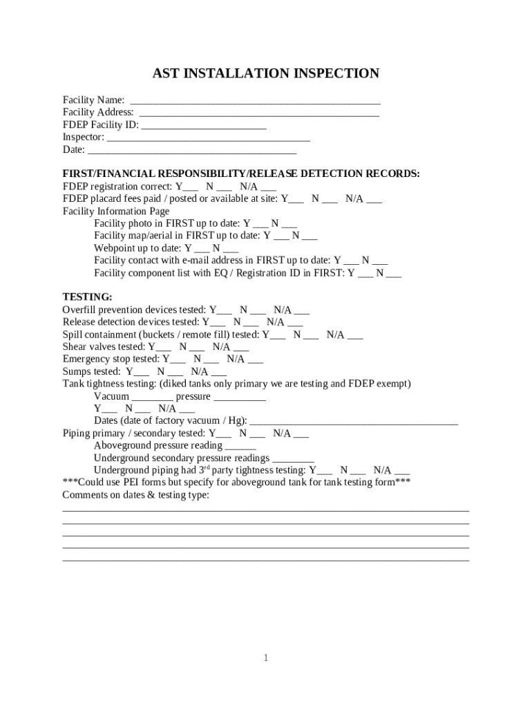 Storage Tank Facility Registration , ... Doc Template | pdfFiller