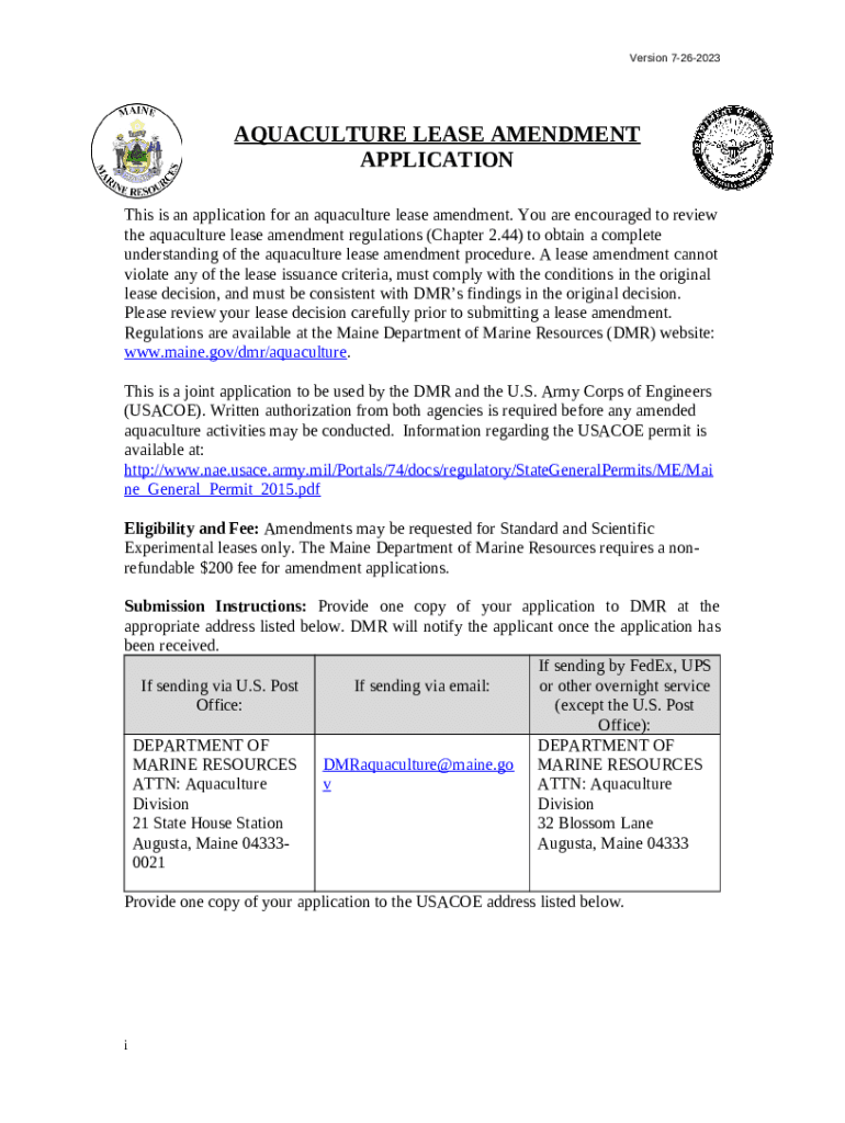 aquaculture development zone lease application Doc Template | pdfFiller