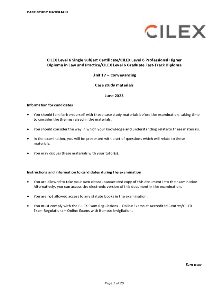 Fillable Online CILEX Level 6 Single Subject Certificate/ ... Fax Email ...