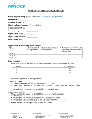 Intern Eligibility and Conflict of Interest Declaration Doc Template ...
