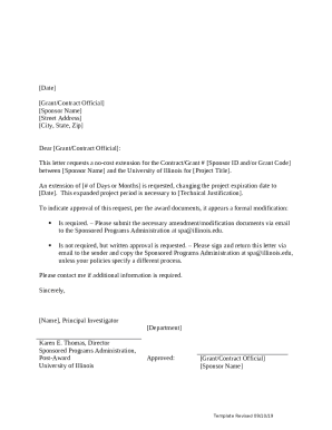 Sample No Cost Extension Letter - sponsoredprograms illinois Doc ...