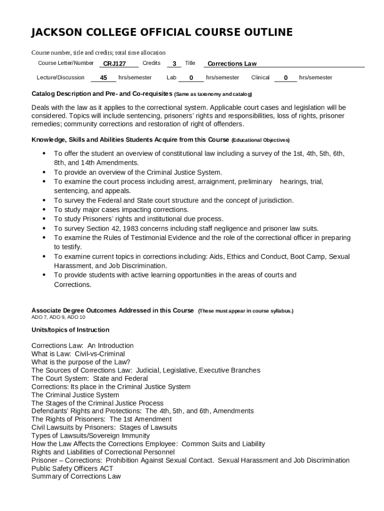 Corrections Education Program Doc Template | pdfFiller