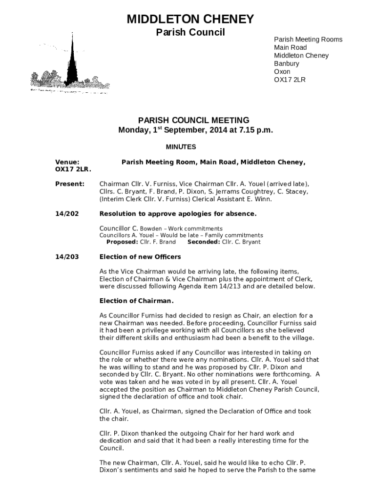 Present:Chairman Cllr Doc Template | pdfFiller