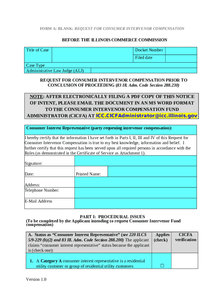 Consumer Intervenor Compensation Fund Program Guide Doc Template ...
