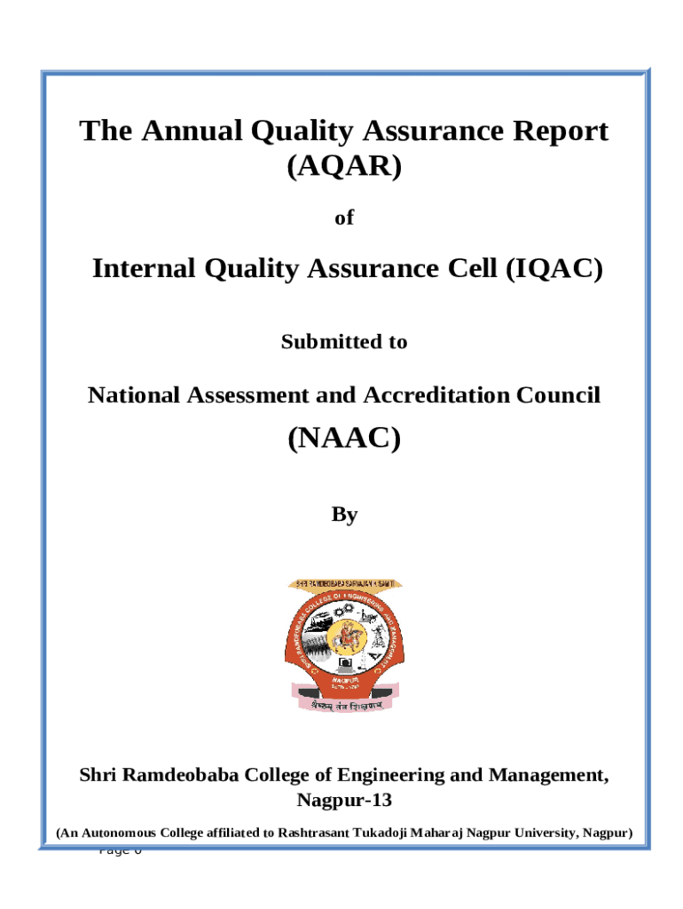 analysis of annual quality assurance report (aqar) of ... Doc Template | pdfFiller