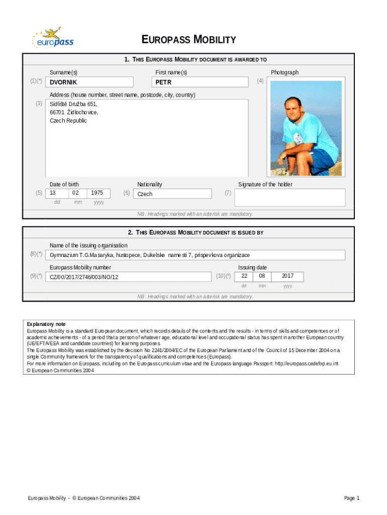 Europass - greater mobility for learning and working in Europe Doc ...