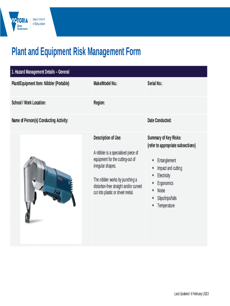 Plant and Equipment Risk Management - Nibbler-Portable Doc Template ...