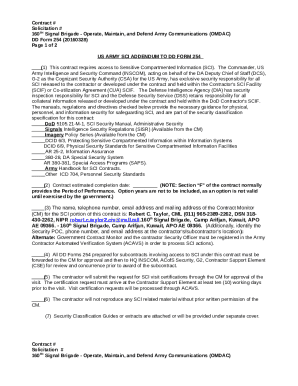 US ARMY SCI ADDENDUM TO DD 254, 7 June 2002 Doc Template | pdfFiller